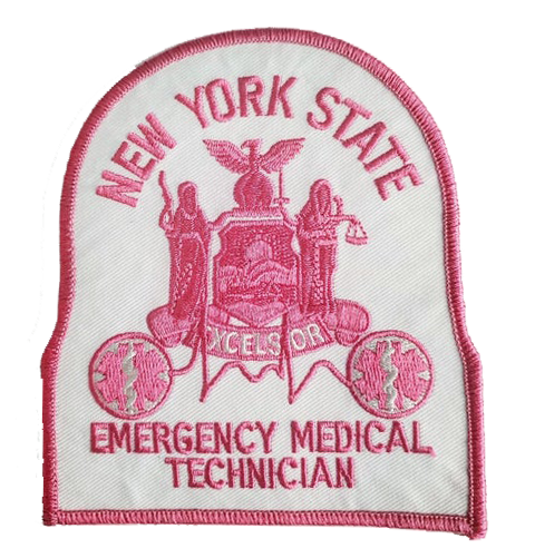 New York State, EMT Patch - Pink / White – Code-2 LLC