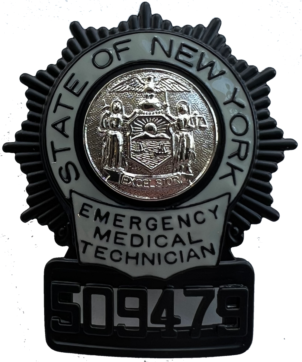 (S25EMT) STATE OF NEW YORK EMT BADGE - MATTE BLACK – Code-2 LLC